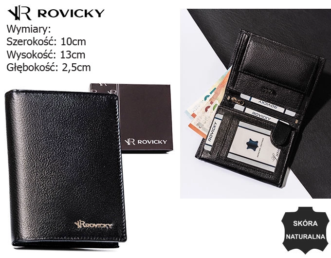 Portfel Męski skórzany R-N4-PDM Black | Galanteriacedar.pl