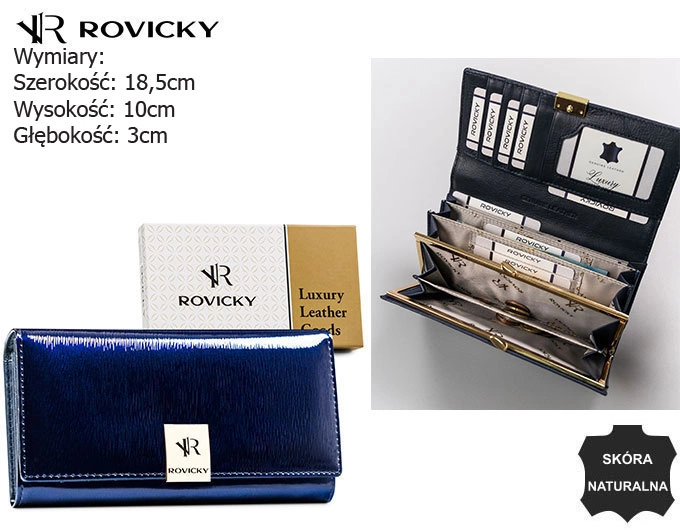 Portfel damski skórzany RH-24A-1-SH Blue | Galanteriacedar.pl