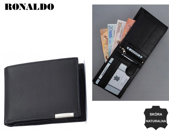 Portfel meski skórzany N992-PDM-RON-BP Black | Galanteriacedar.pl