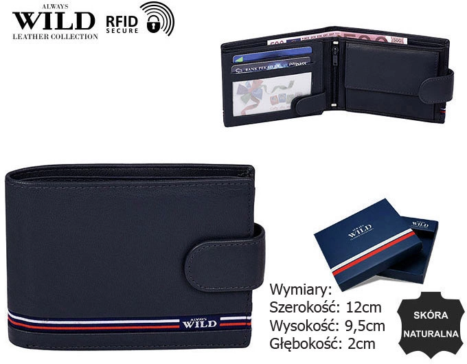 Leather men wallet ALWAYS WILD N992L-GV-RFID | Galanteriacedar.pl